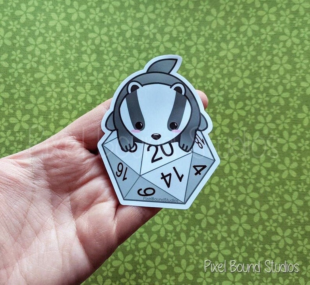 Chibi Cute Badger D20 Vinyl Sticker for Phone, Car, Tablet, Laptop - Etsy