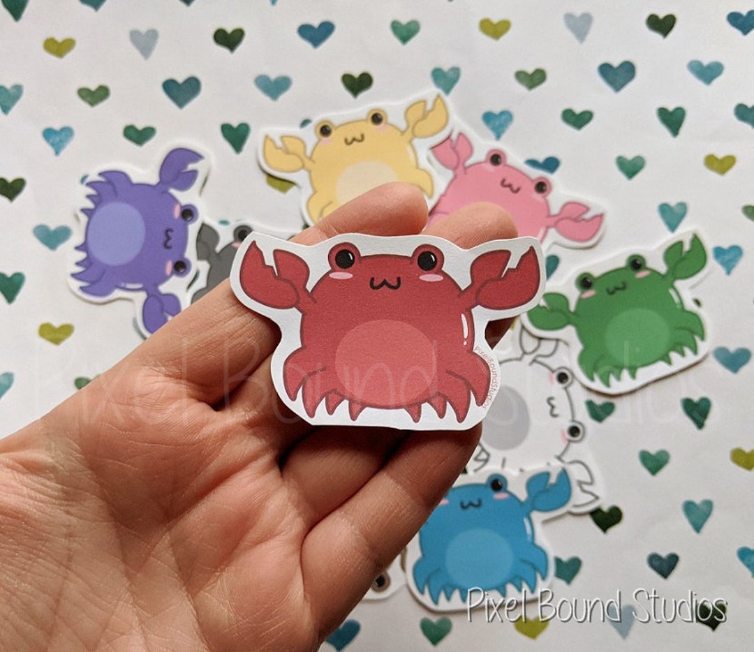 Crab Stickers and Magnets | Customizable Colors - Etsy