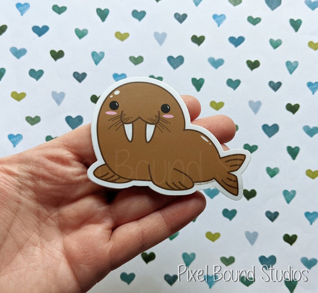 Kawaii Cute Walrus Vinyl Sticker - Etsy