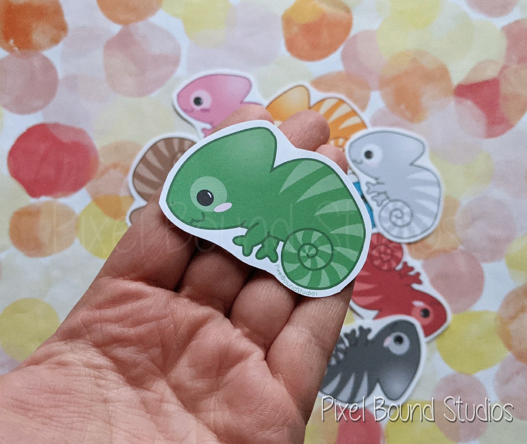 Chibi Chameleon Stickers and Magnets - Etsy