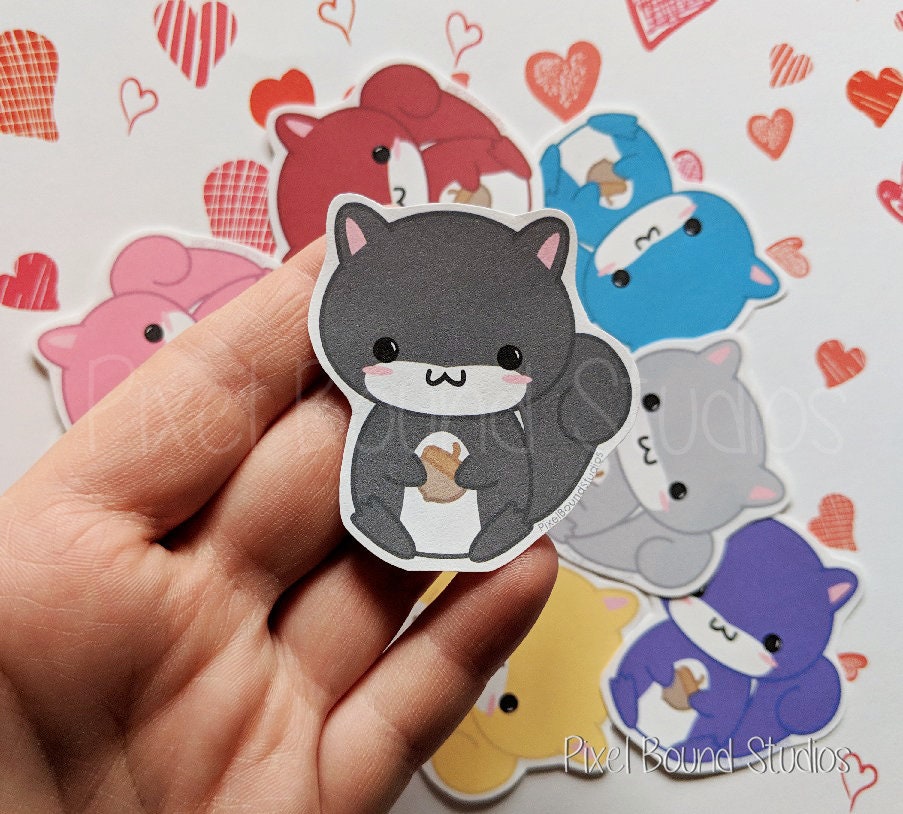 Chibi Squirrel Stickers and Magnets | Etsy