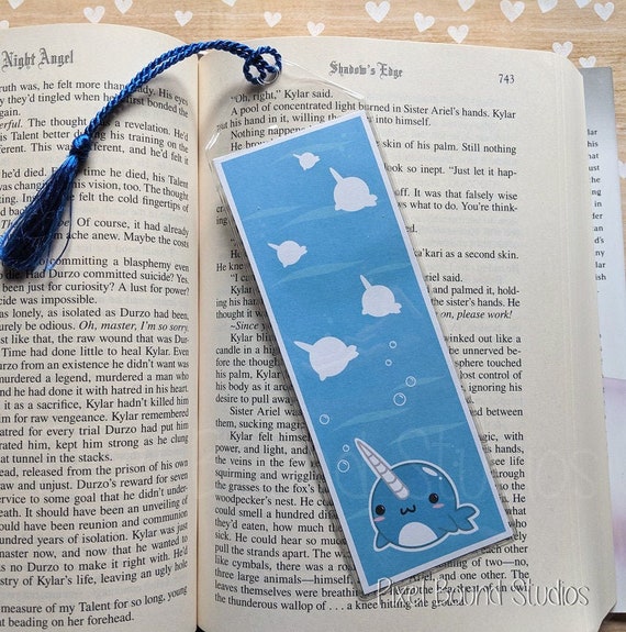 Chibi Narwhal Bookmark | Etsy