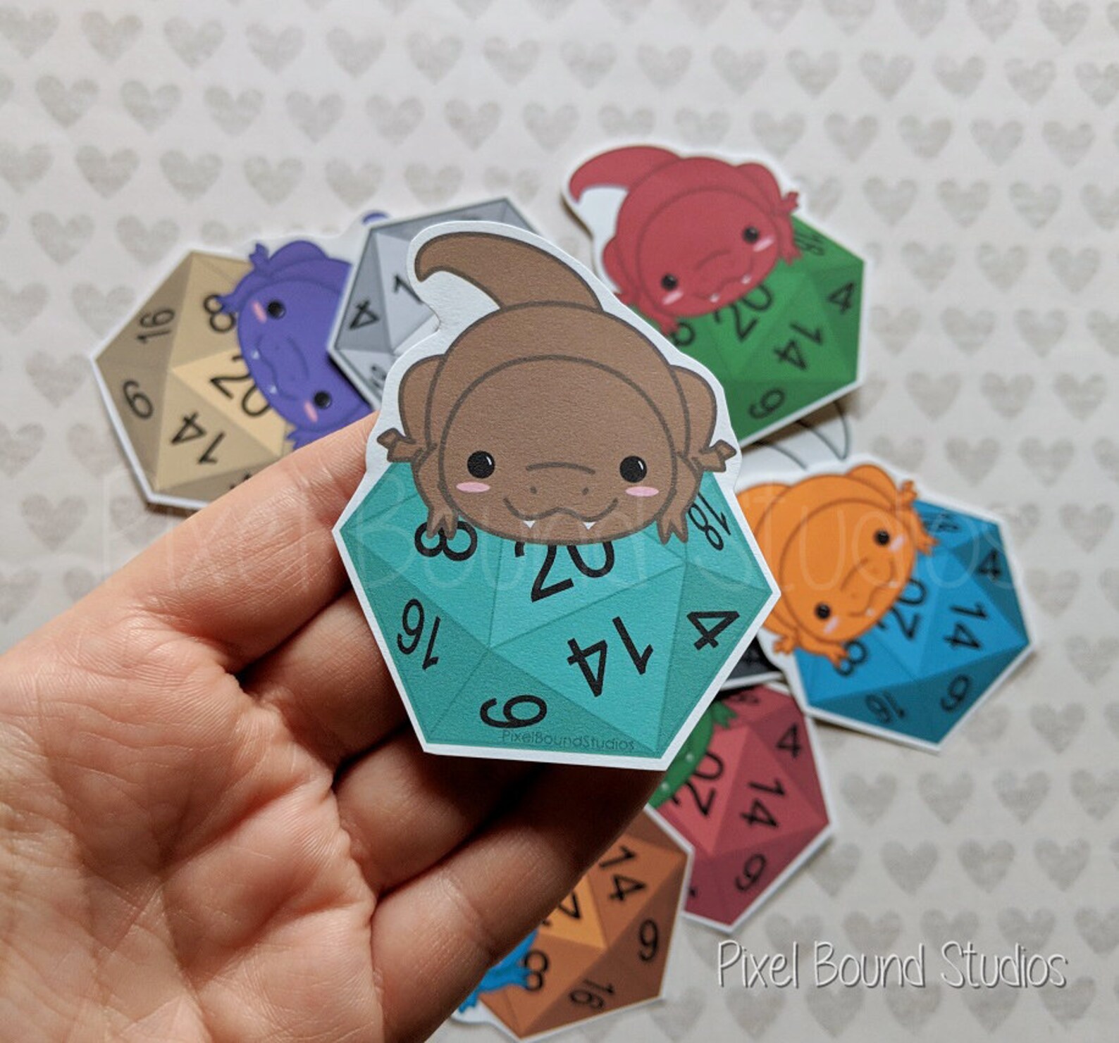 Chibi T-rex Baby Dinosaur on D20 Stickers and Magnets - Etsy