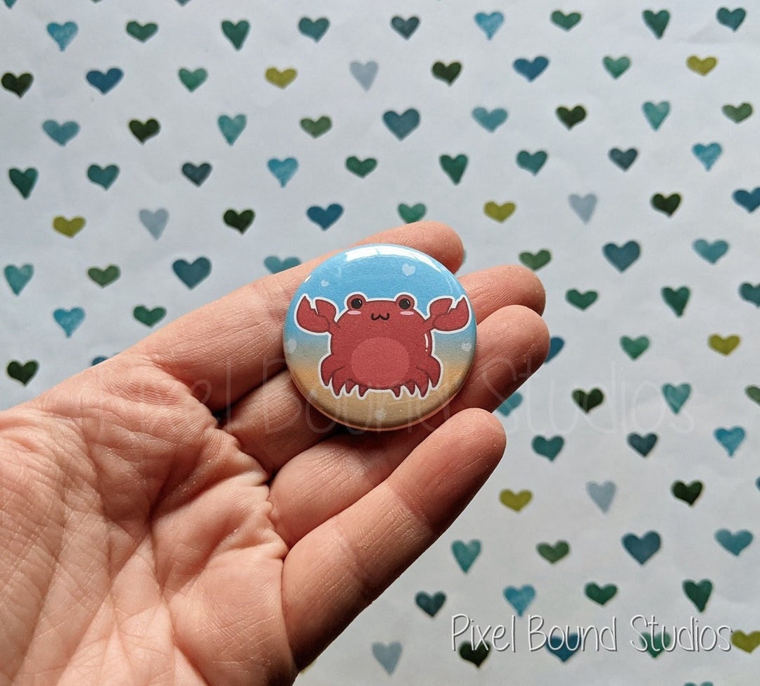 Chibi Cute Crab Art 1.5 Inch Button - Etsy