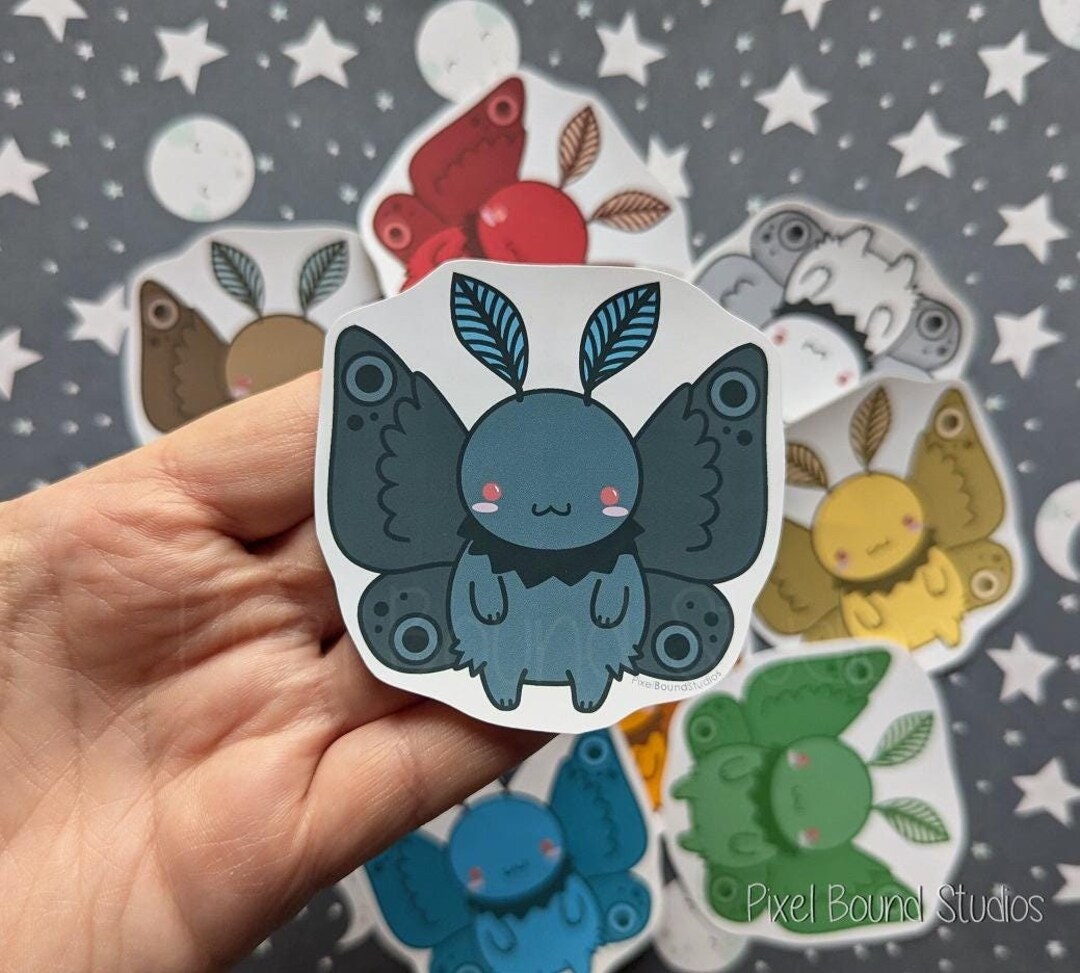 Cute Kawaii Mothman Cryptid Stickers and Magnets - Etsy