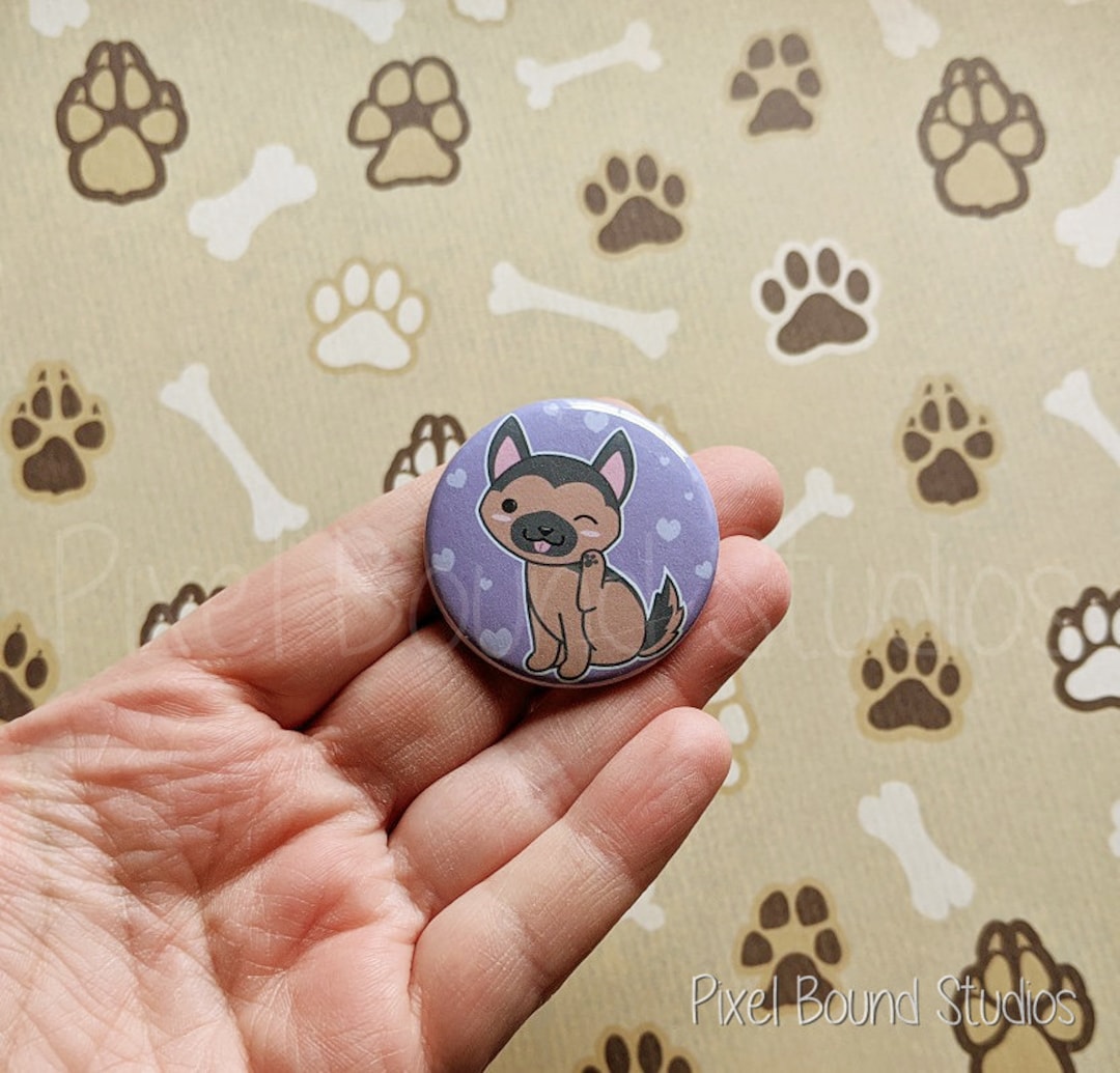 Chibi Cute German Shepherd Dog 1.5 Inch Button - Etsy