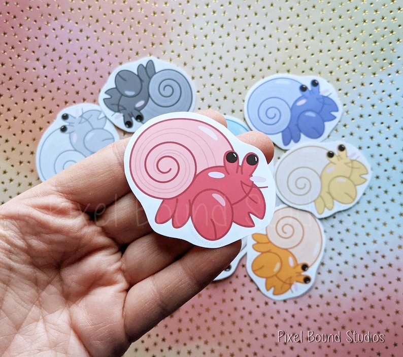 Chibi Cute Hermit Crab Stickers and Magnets - Etsy