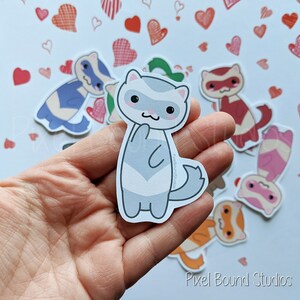 Cute Kawaii Ferret Stickers and Magnets - Etsy