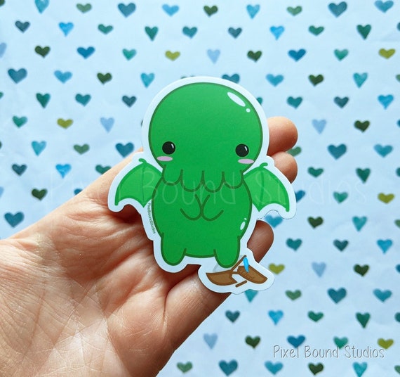 Chibi Cthulhu Vinyl Sticker - Etsy