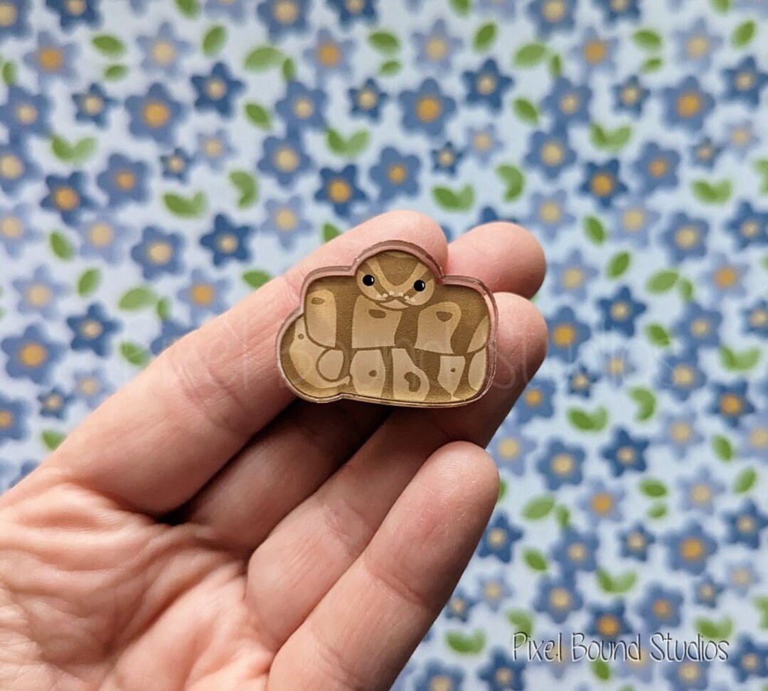 Kawaii Cute Ball Python Snake Acrylic Pin - Etsy