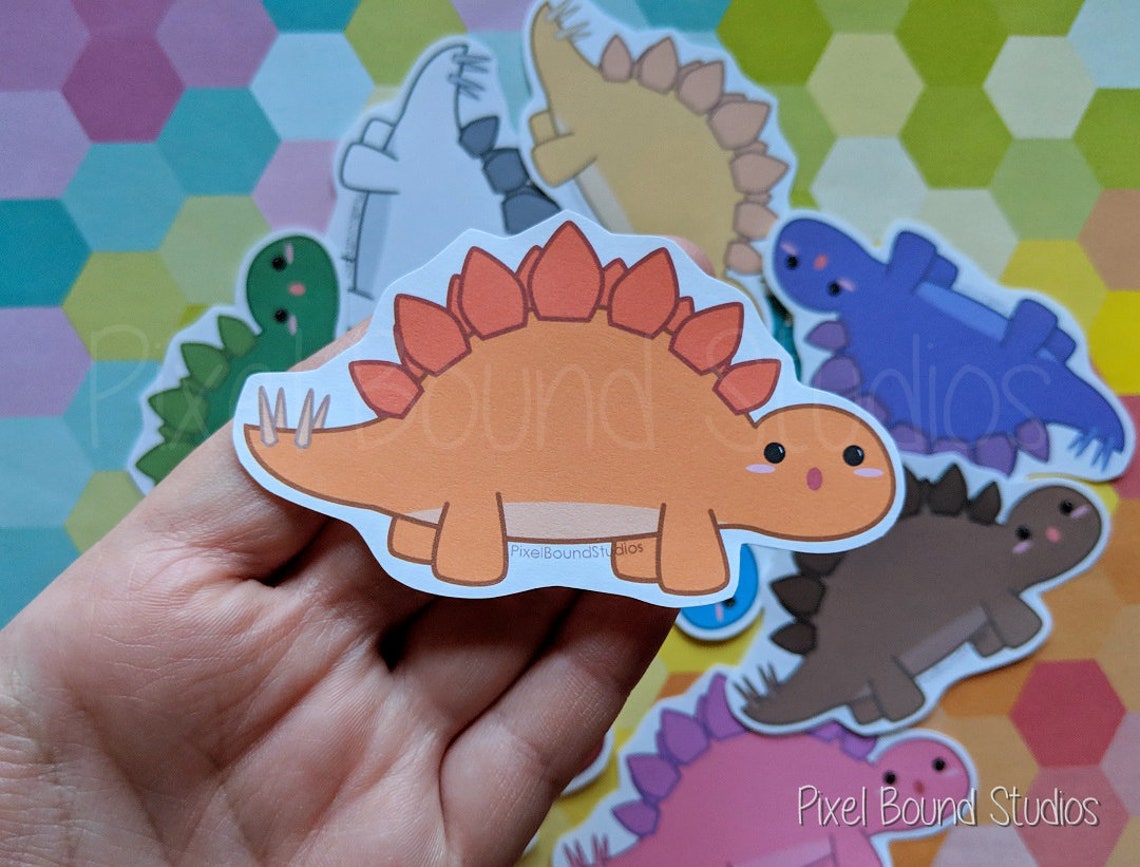 Chibi Stegosaurus Stickers and Magnets | Etsy