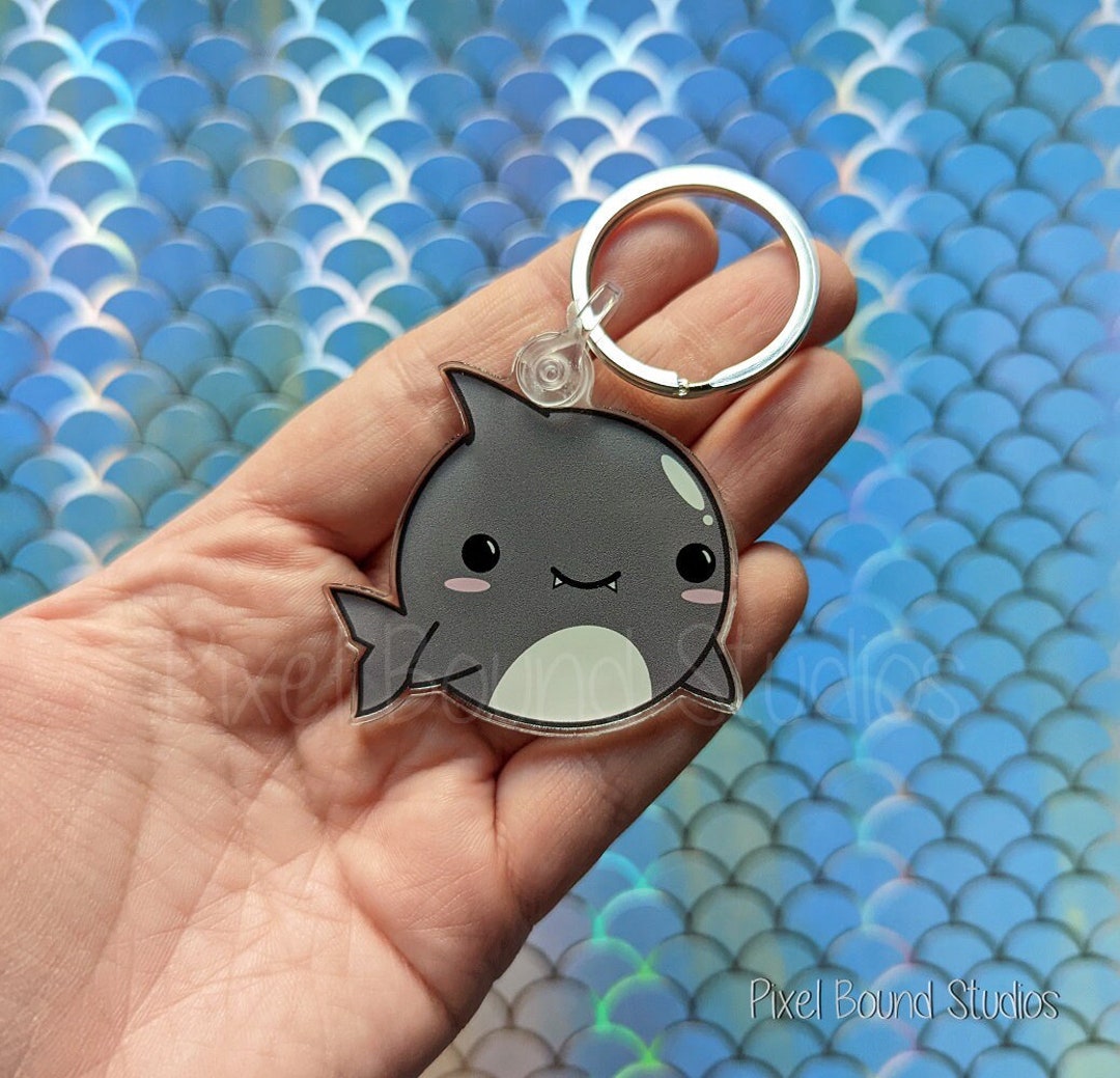 Kawaii Cute Shark Acrylic Keychain - Etsy