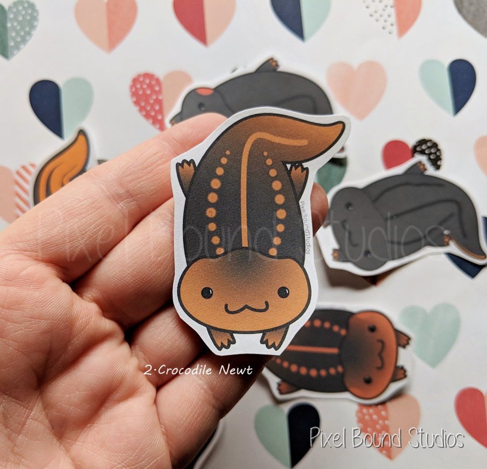 Crocodile/knobby Newt Stickers and Magnets | Customizable Colors - Etsy