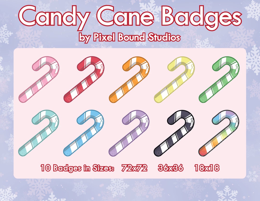 Candy Cane Twitch Sub Badges | Twitch Bit Badges | Christmas Emote ...