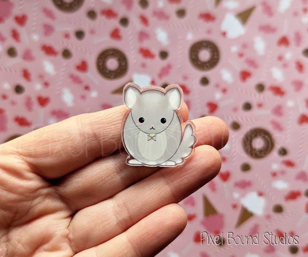 Kawaii Cute Chinchilla Acrylic Pin - Etsy
