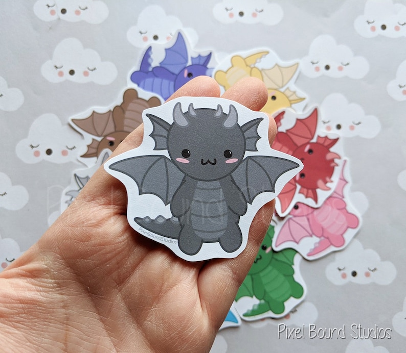 Chibi Dragon Stickers and Magnets - Etsy