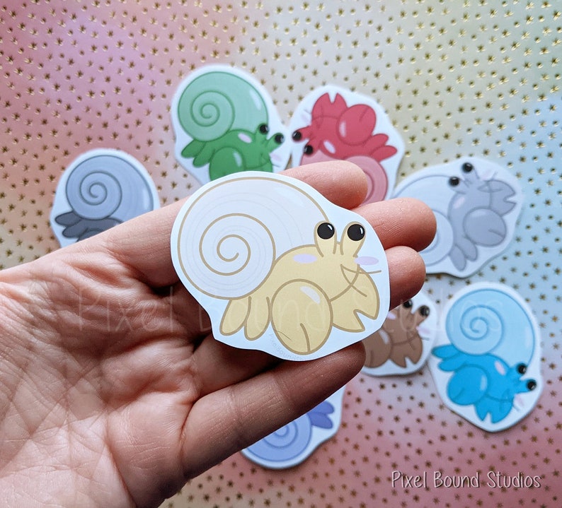 Chibi Cute Hermit Crab Stickers and Magnets - Etsy