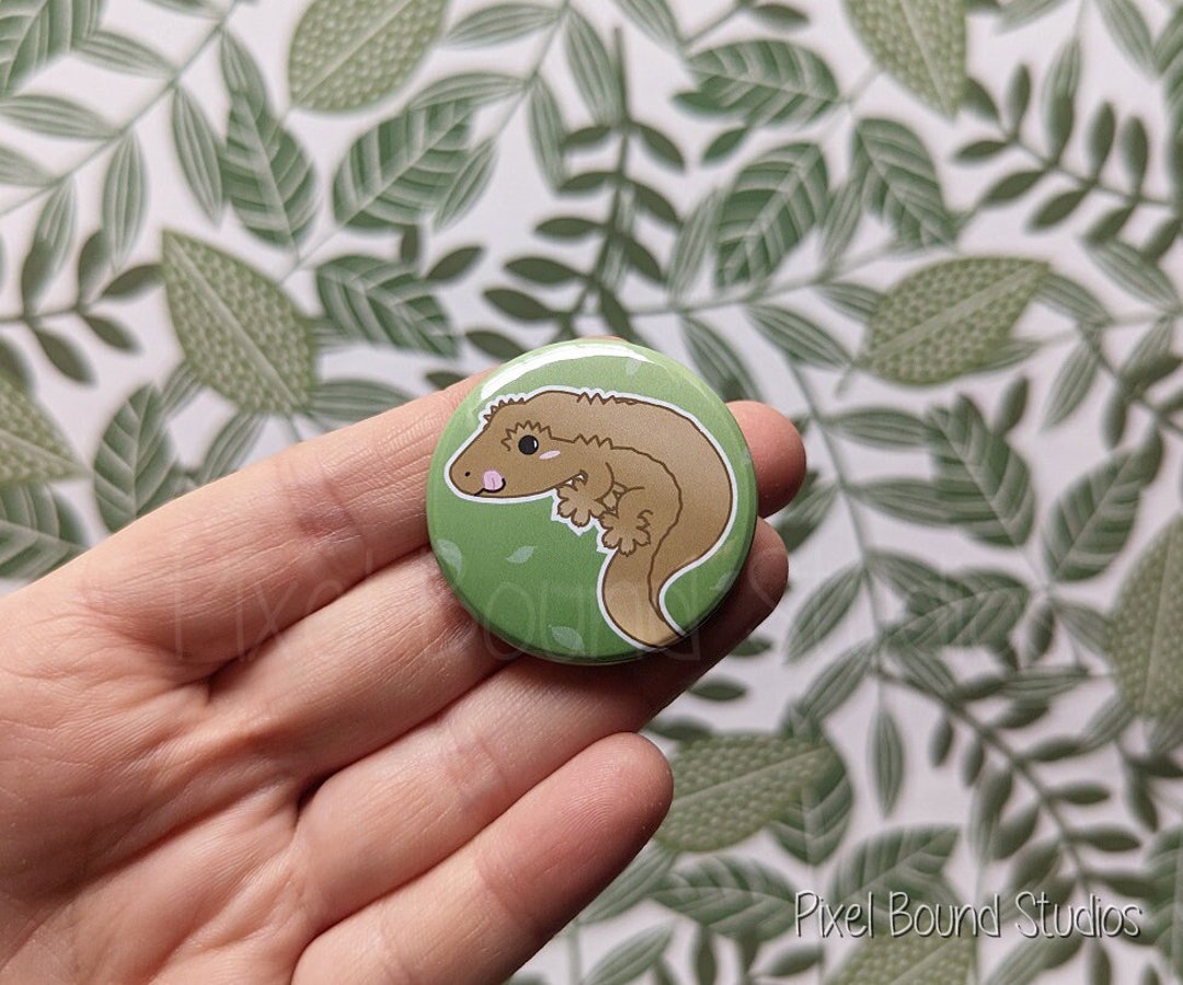 Chibi Cute Crested Gecko Art 1.5 Inch Button - Etsy