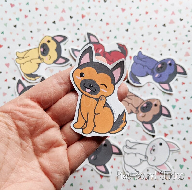 Chibi German Shepherd Stickers and Magnets - Etsy