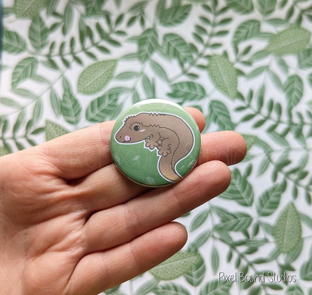 Chibi Cute Crested Gecko Art 1.5 Inch Button - Etsy
