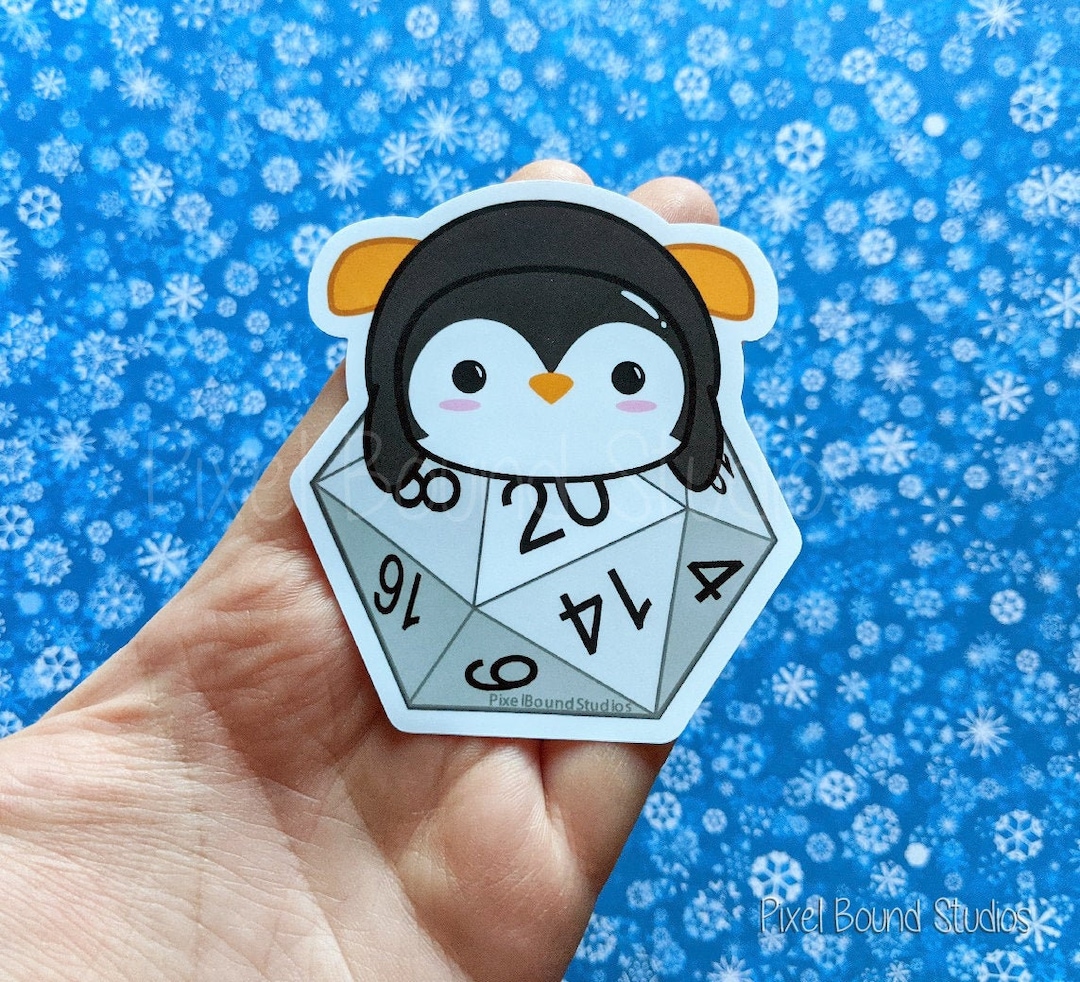 Chibi Cute Penguin D20 Vinyl Sticker for Phone, Car, Tablet, Laptop - Etsy