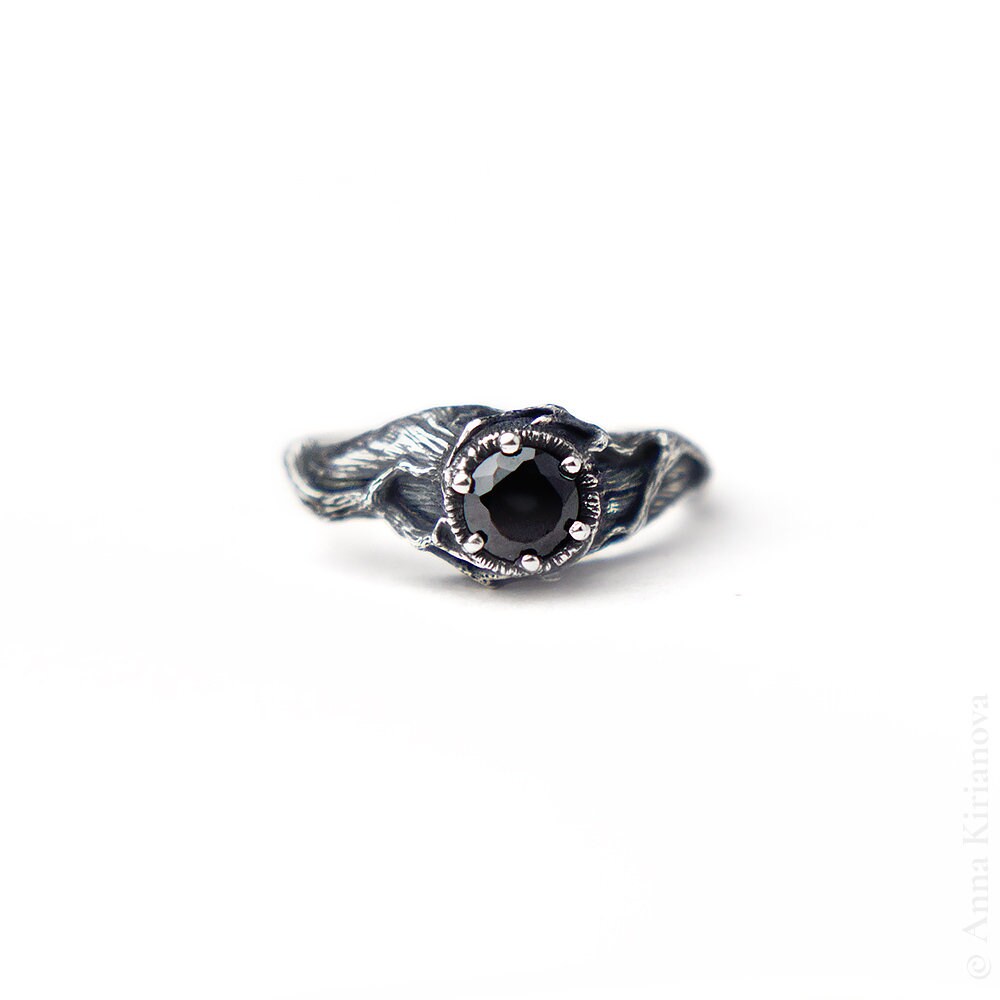 Wicca Black Ring Wiccan Jewelry Black Stone Ring Black | Etsy