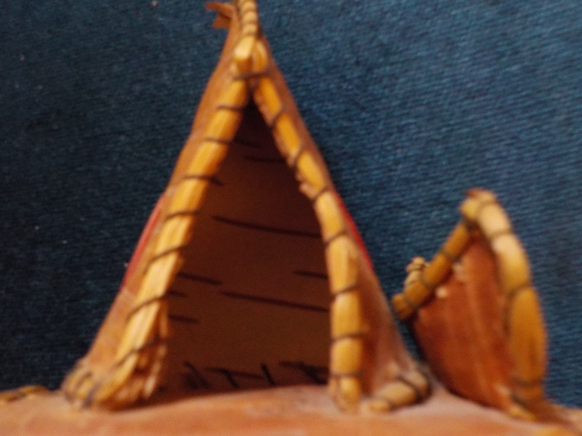 Indigenous Birch Bark Souvenir, Tipi and Canoe, 1960s Vintage - Etsy