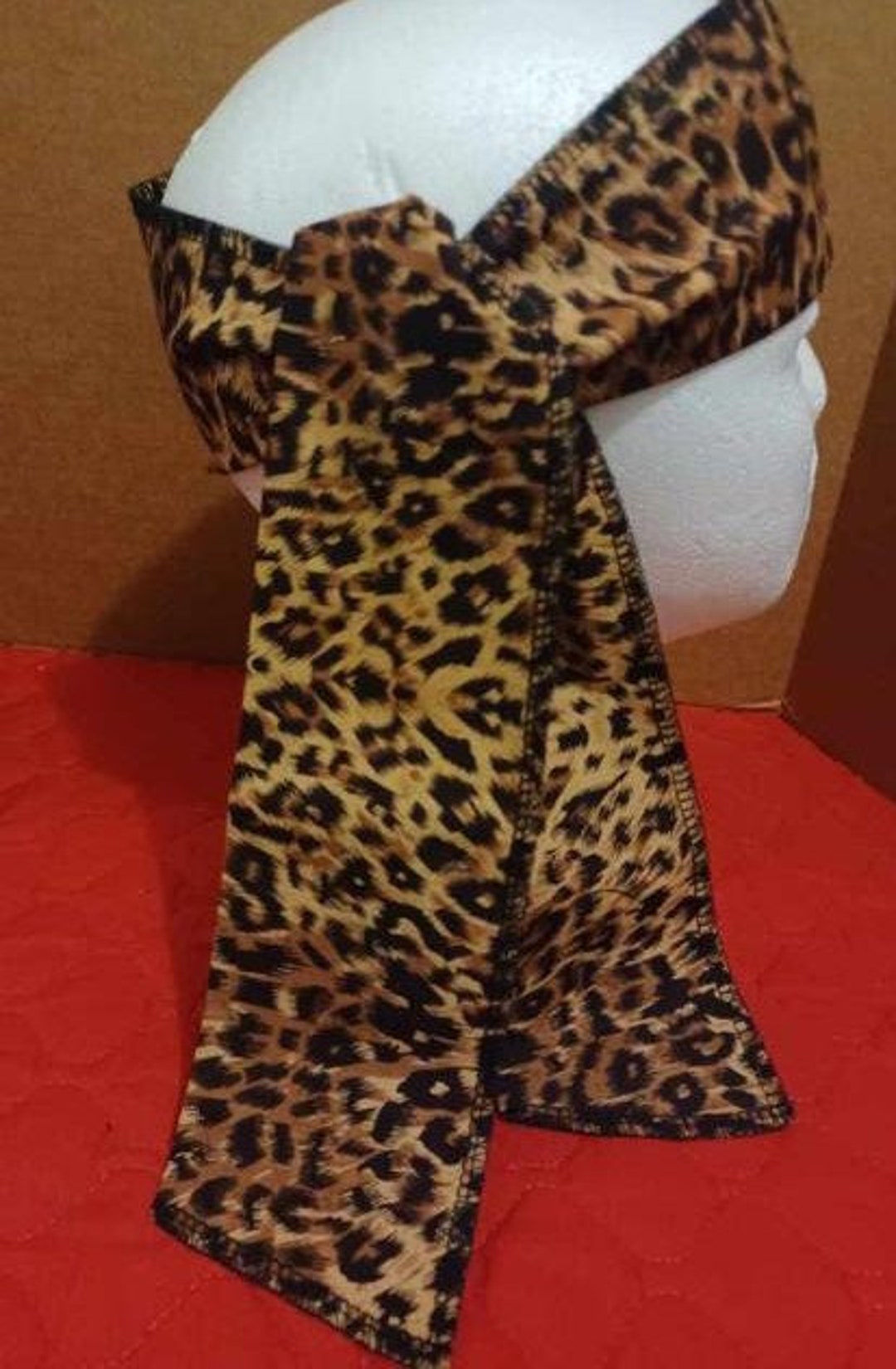 Leopard Print Headband/necktie - 43"long X 3" Wide - 100% Cotton ...