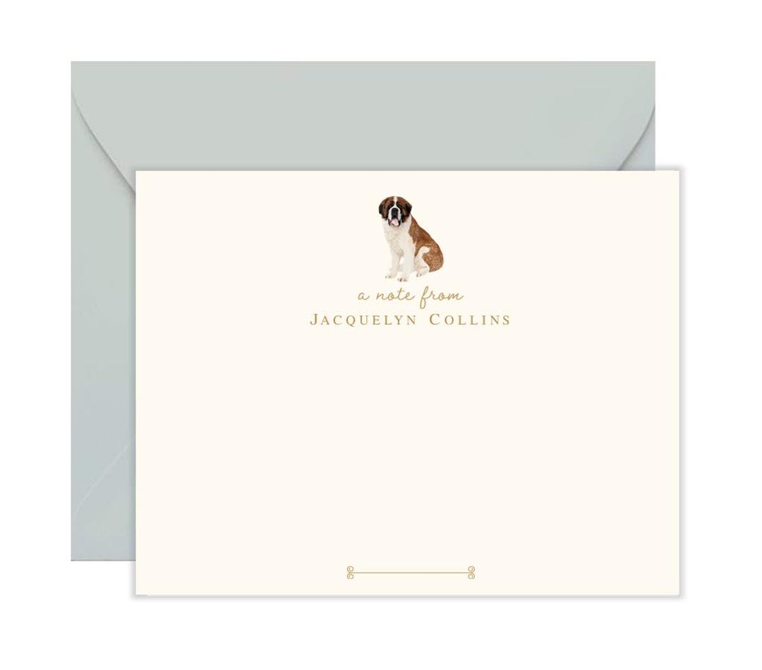 Personalized Dog Stationary | St. Bernard Stationery | Saint Bernard ...