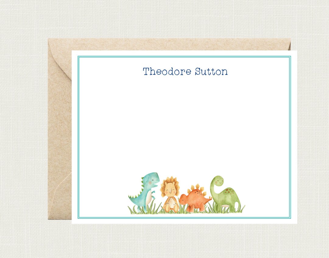 Dinosaur Birthday Thank You Cards | Dinosaur Baby Shower Thank You ...