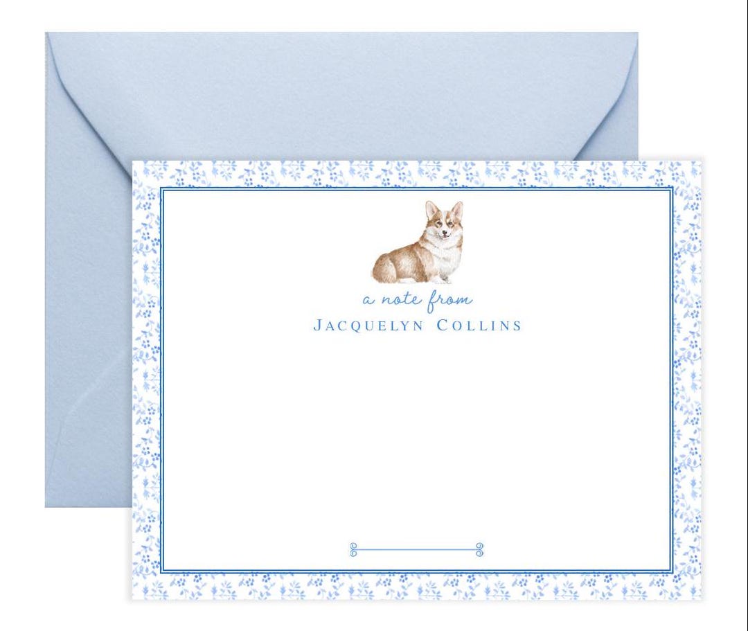 Personalized Corgi Stationery | Corgi Notecard Set | Corgi Stationary ...