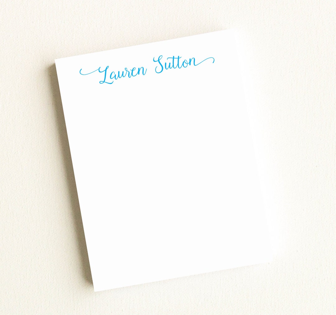 Personalized Notepad With Calligraphy | Personalized Notepad Gift ...