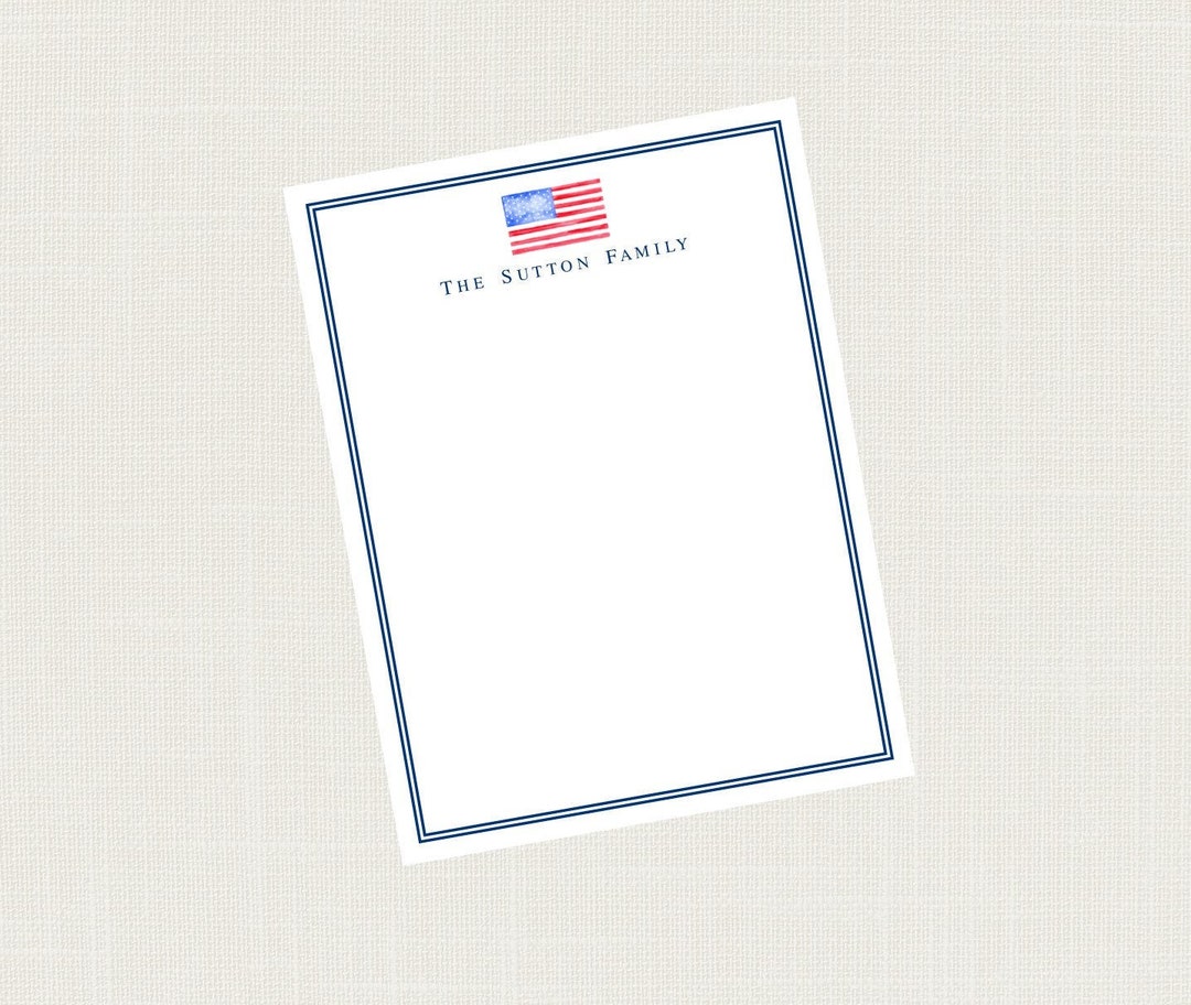 Patriotic Stationery | Patriotic Stationary | Patriotic Notepad ...