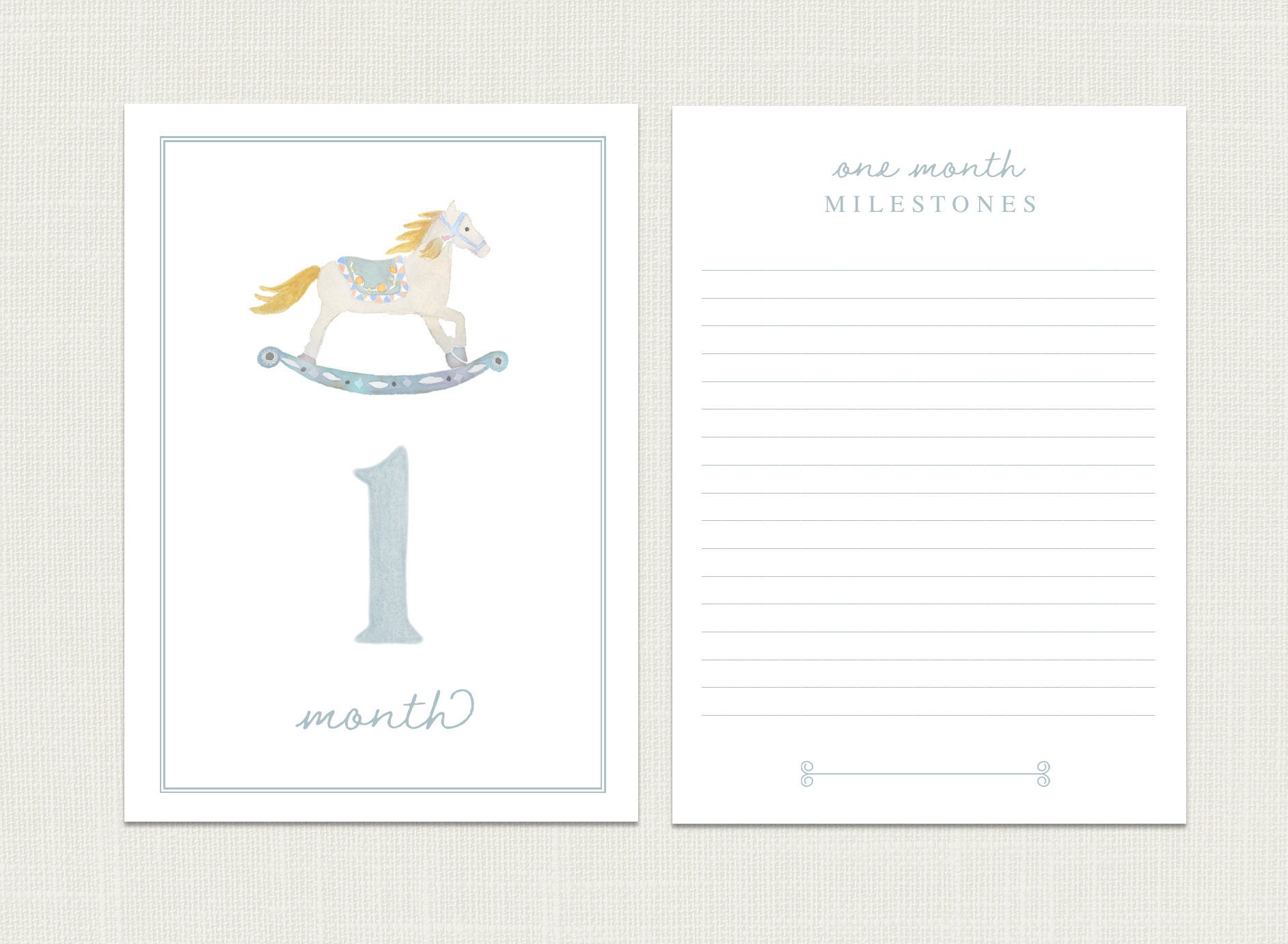 Rocking Horse Baby Milestone Cards Baby Monthly Milestone | Etsy