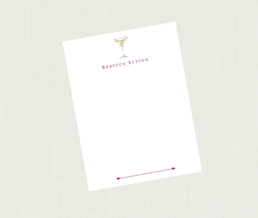 Martini Notepad | to Do List Notepad | Custom Memo Pad | Personalized ...