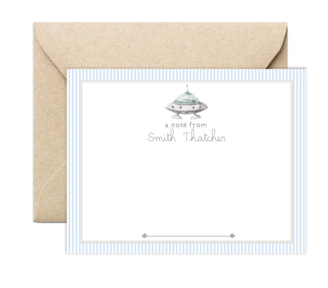 Personalized Alien Thank You Notes | Space Thank You Cards | Astronaut ...