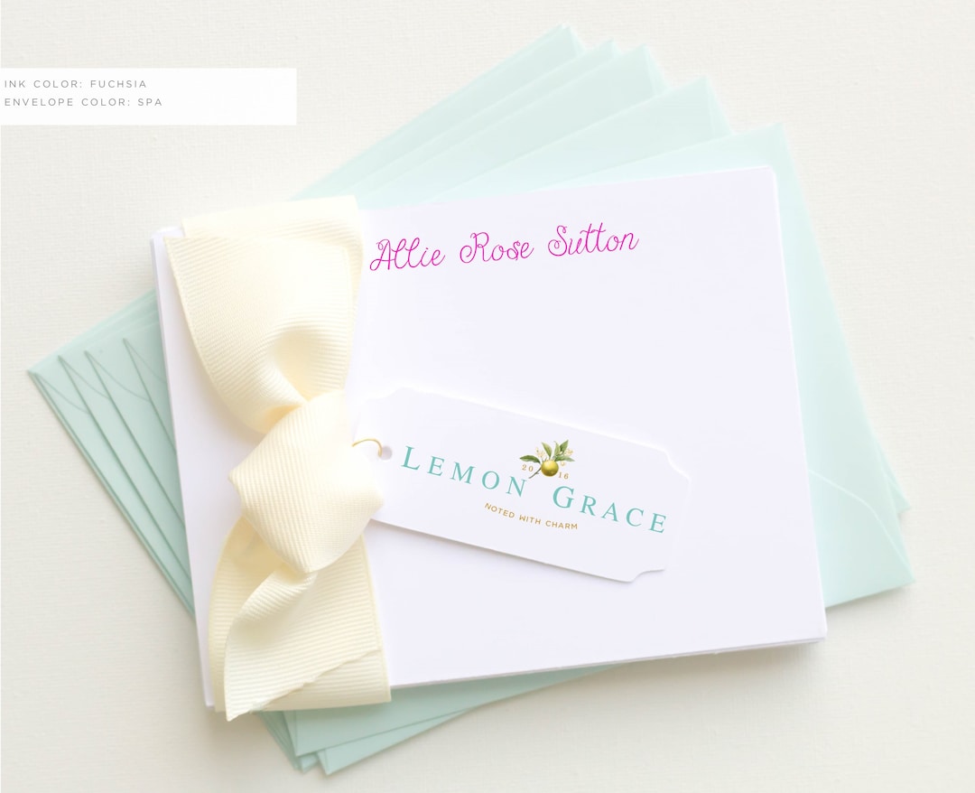 Personalized Stationery Set | Personalized Stationary Set | Note Card ...