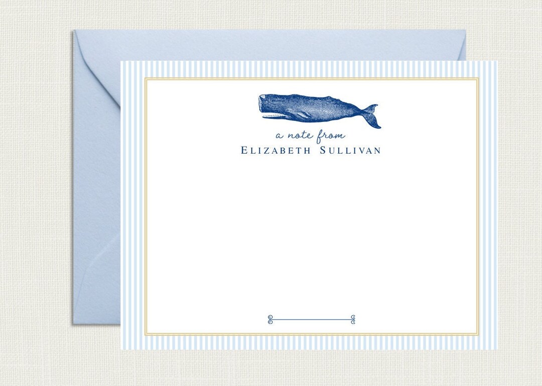 Personalized New England Whale Stationery | Whale Stationary | Whale ...