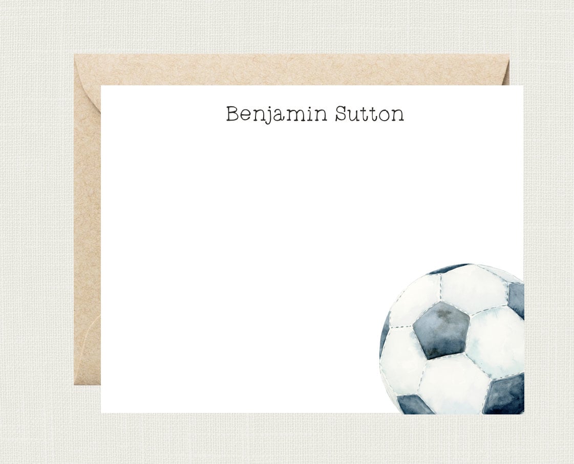 Personalized Soccer Stationery Set Soccer Note Cards - Etsy France