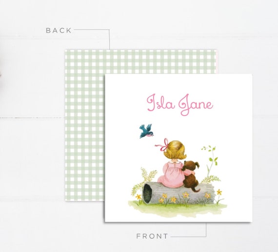 Girls Calling Cards Kids Calling Cards Kids Gift Tags | Etsy