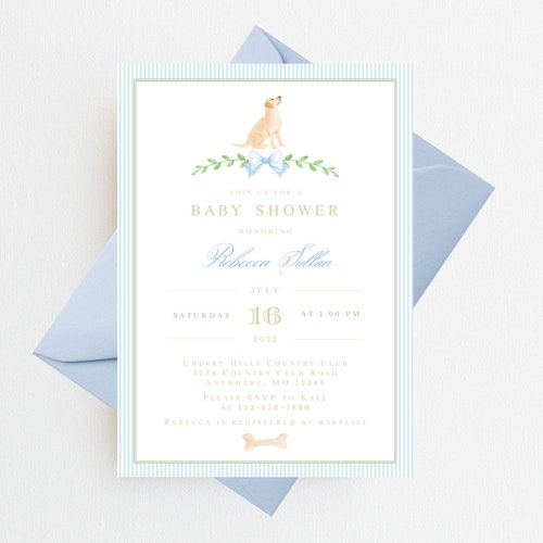 Dog Baby Shower Invitation Lab Baby Shower Invitations - Etsy