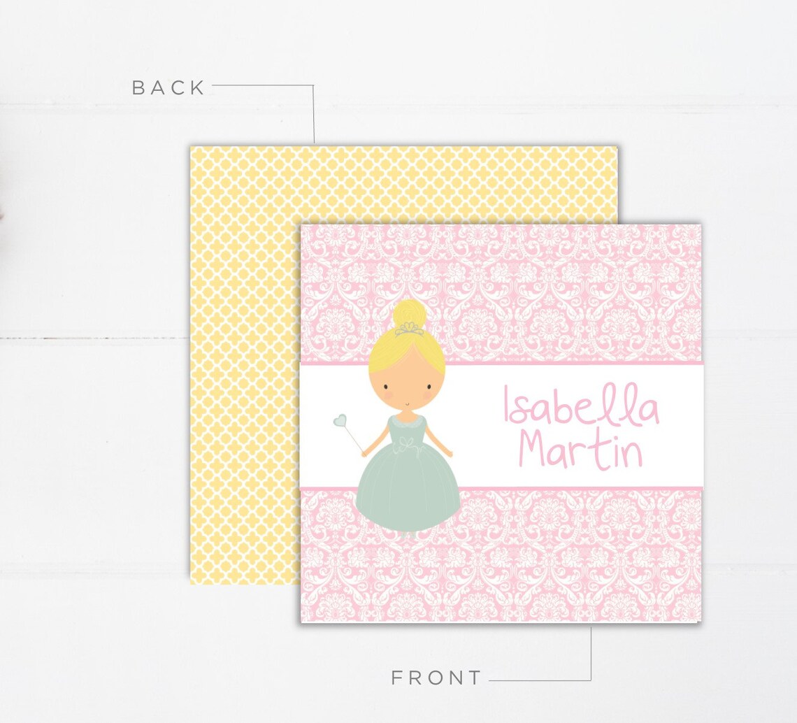 Princess Gift Tags Kids Calling Cards Kids Gift Tags | Etsy