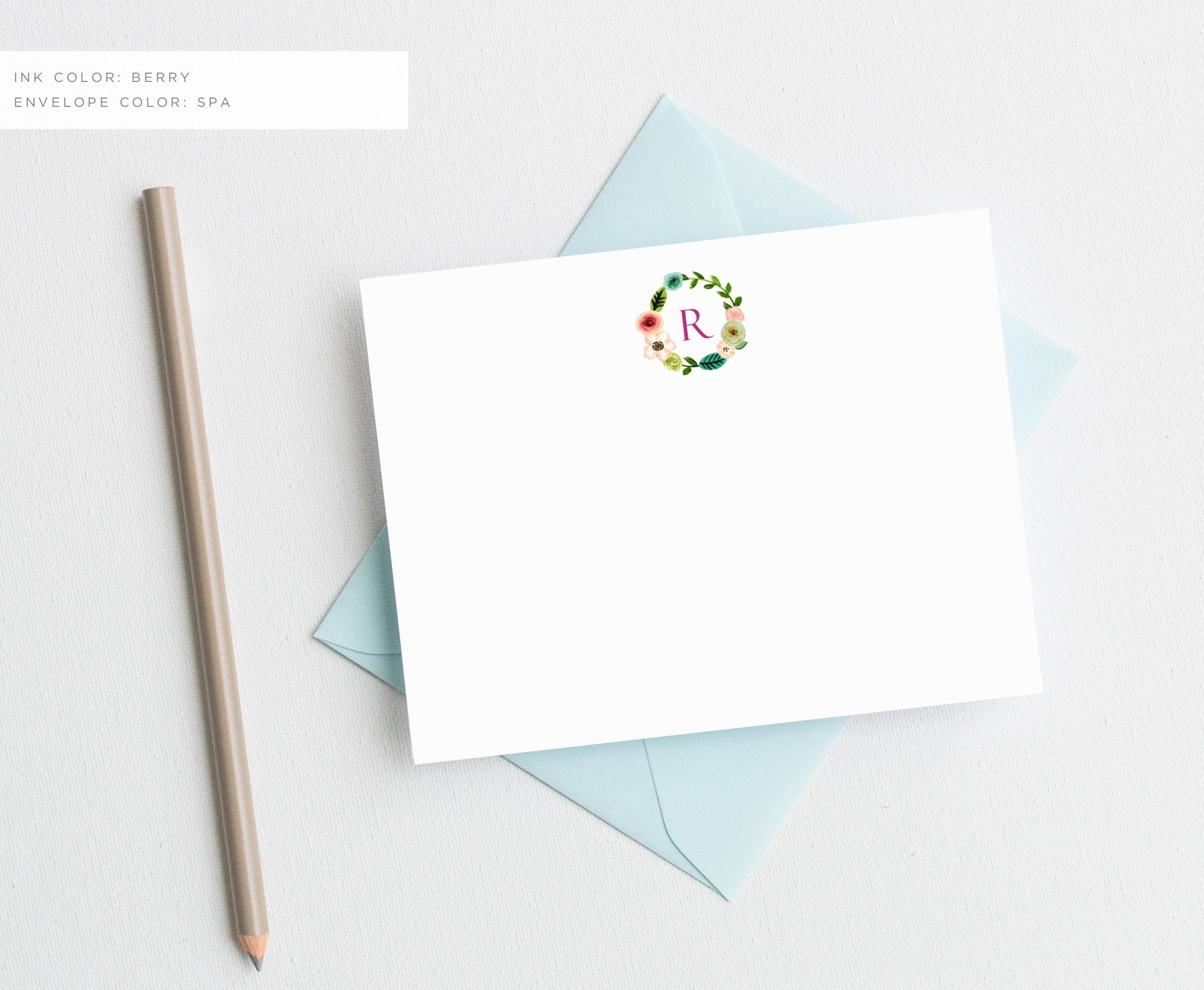 Personalized Note Cards Monogrammed Stationary Monogram | Etsy