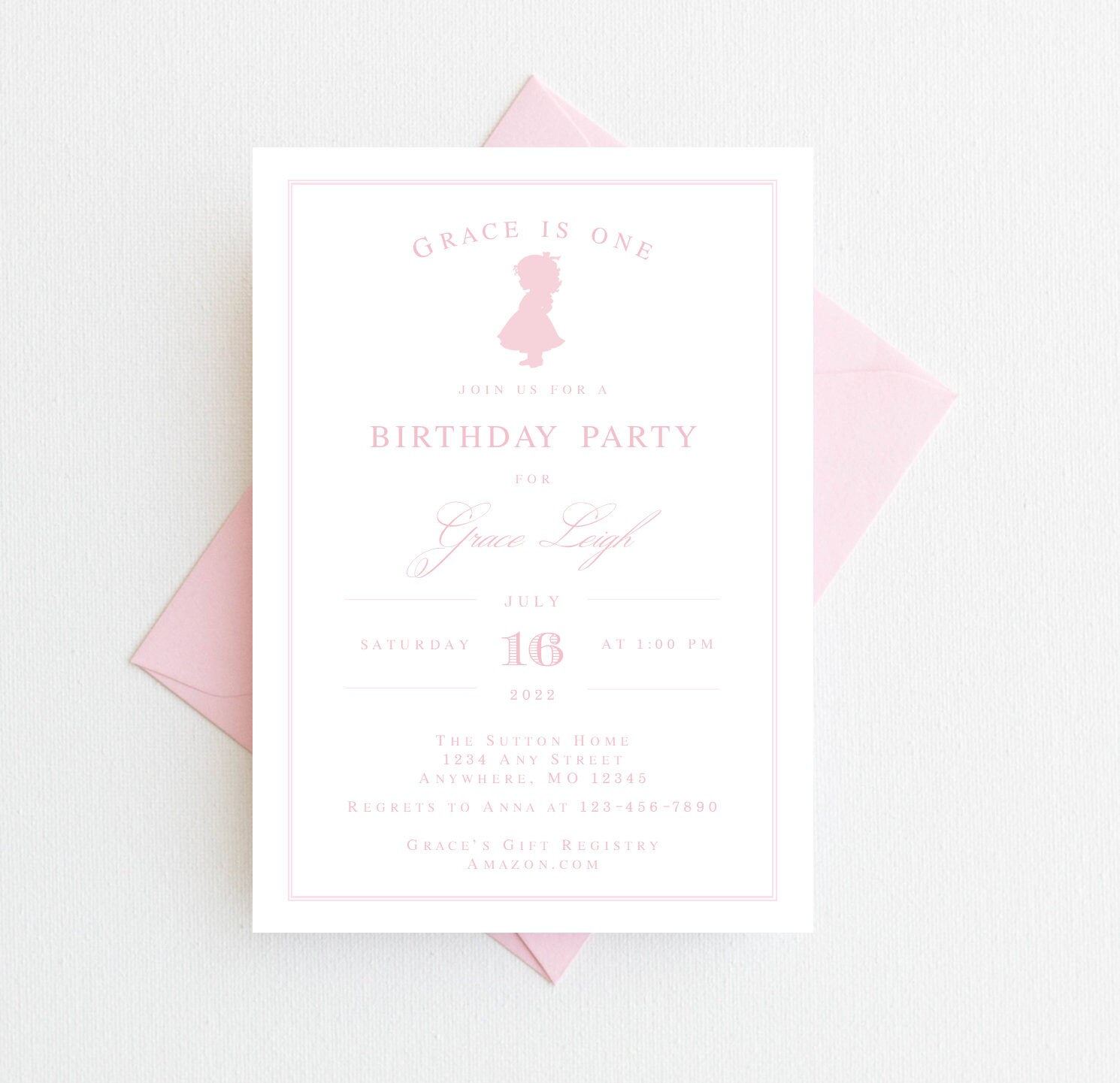 Girl Birthday Invitation Classic Birthday Invitations for - Etsy