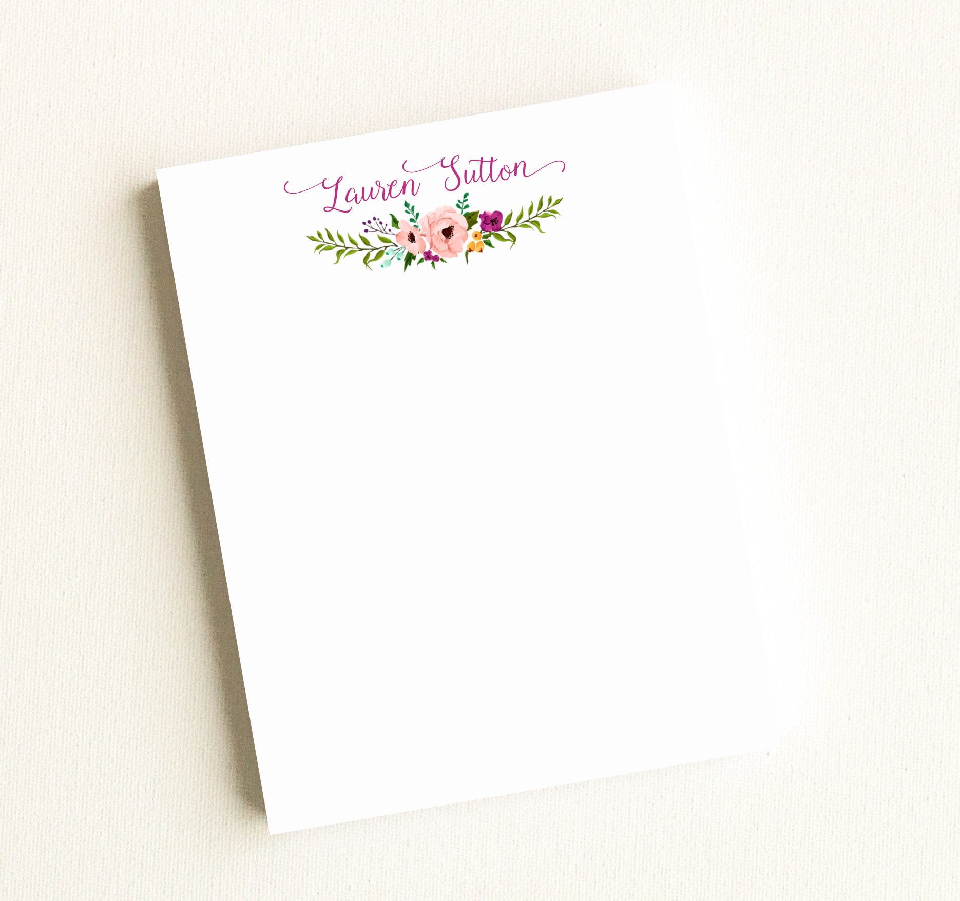 Personalized Floral Letter Writing Paper Personalize Memo - Etsy