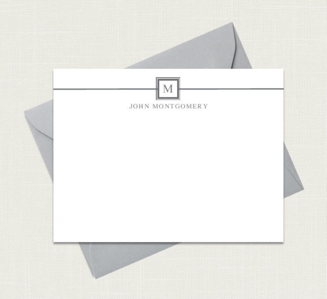 Mens Stationery Mens Stationary Monogram Stationary Personalized ...