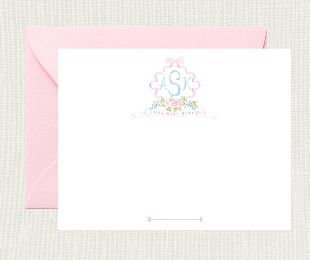 Monogrammed Stationary Kids | Note Cards for Girls | Stationary for ...