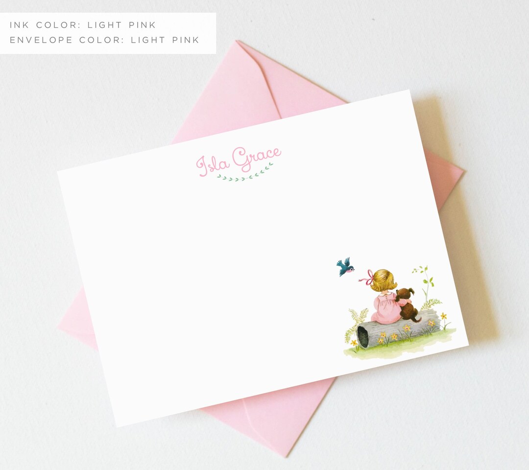 Personalized Girls Thank You Cards | Girls Thank You Notes | Pen Pal ...