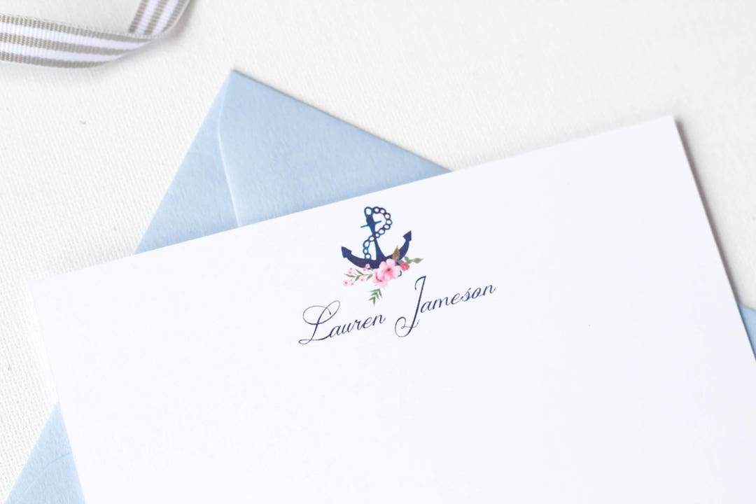Floral Nautical Personalized Stationery Set | Personalized Stationary ...