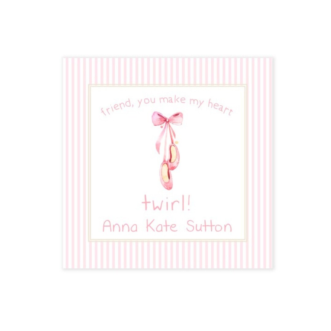Girls Personalized Ballet Valentine's Day Cards for School | Ballerina ...